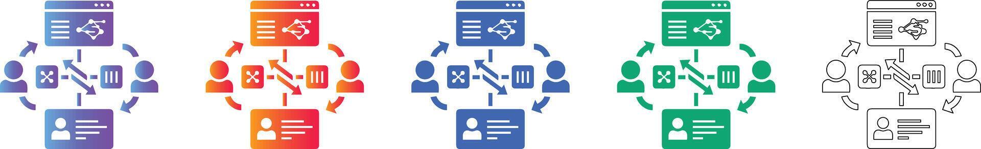 Collaborative Software Development Workflow Icons 78342547 Vector Art ...