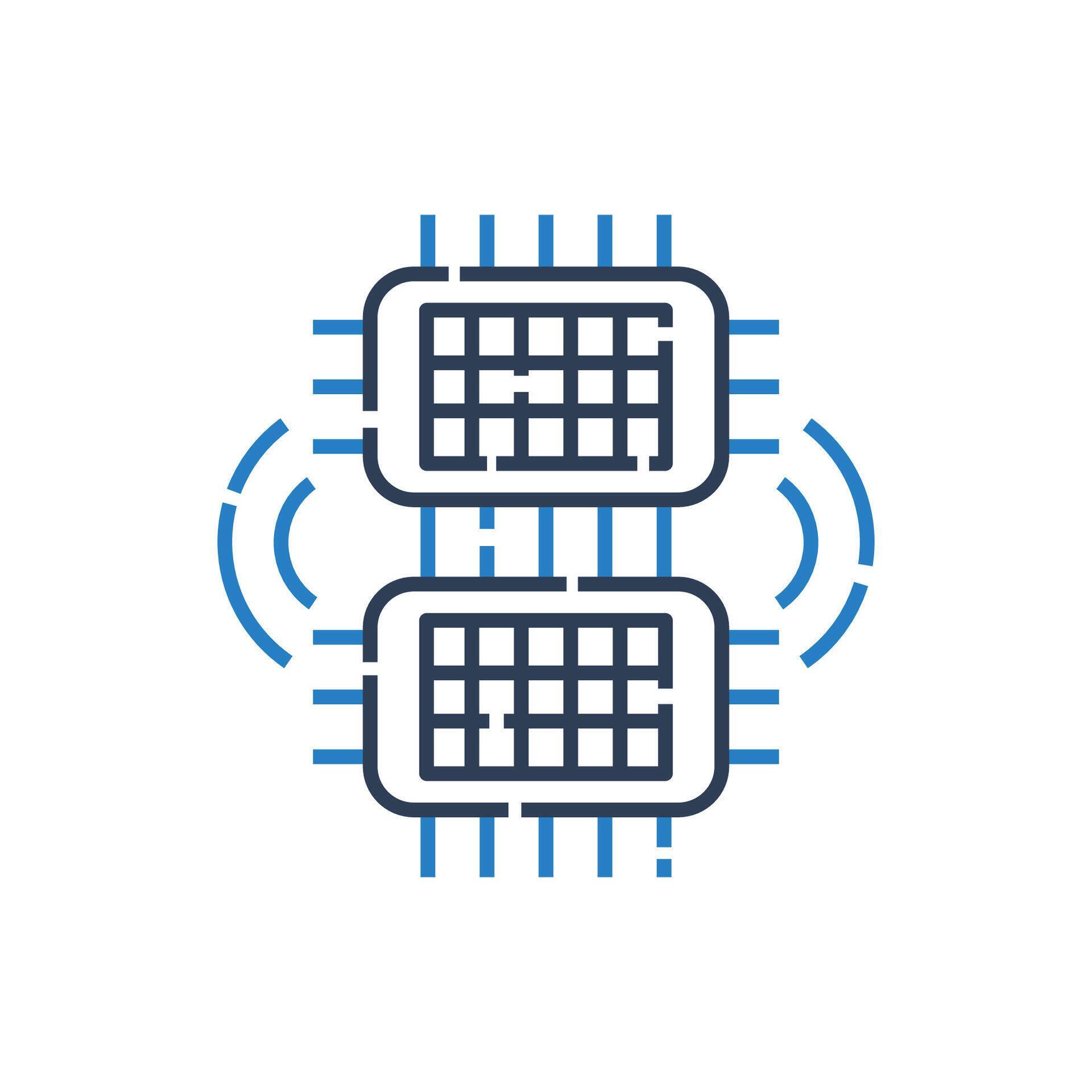 Parallel Processing icon for machine learning, GPU computing icon for ...