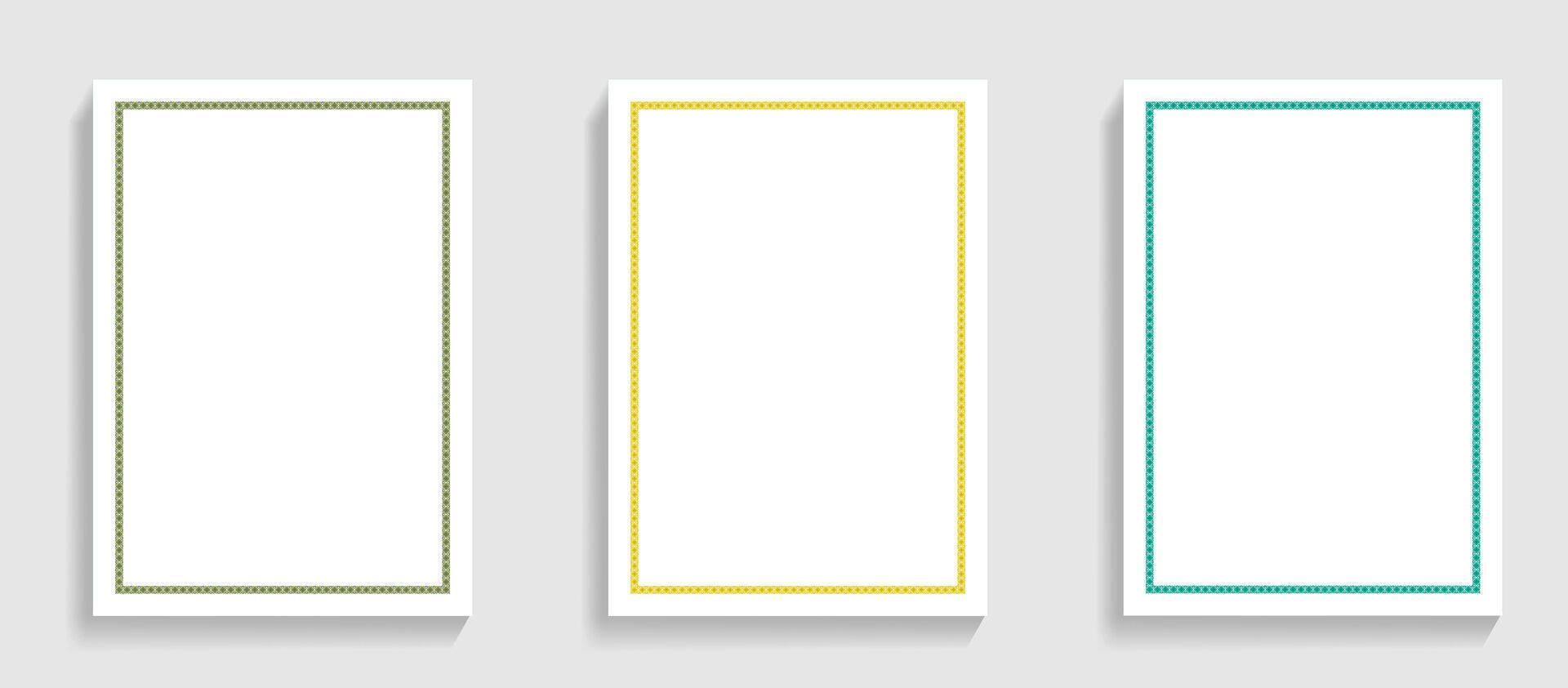 Three Vertical Rectangular Frames with Geometric Borders 78894182 ...