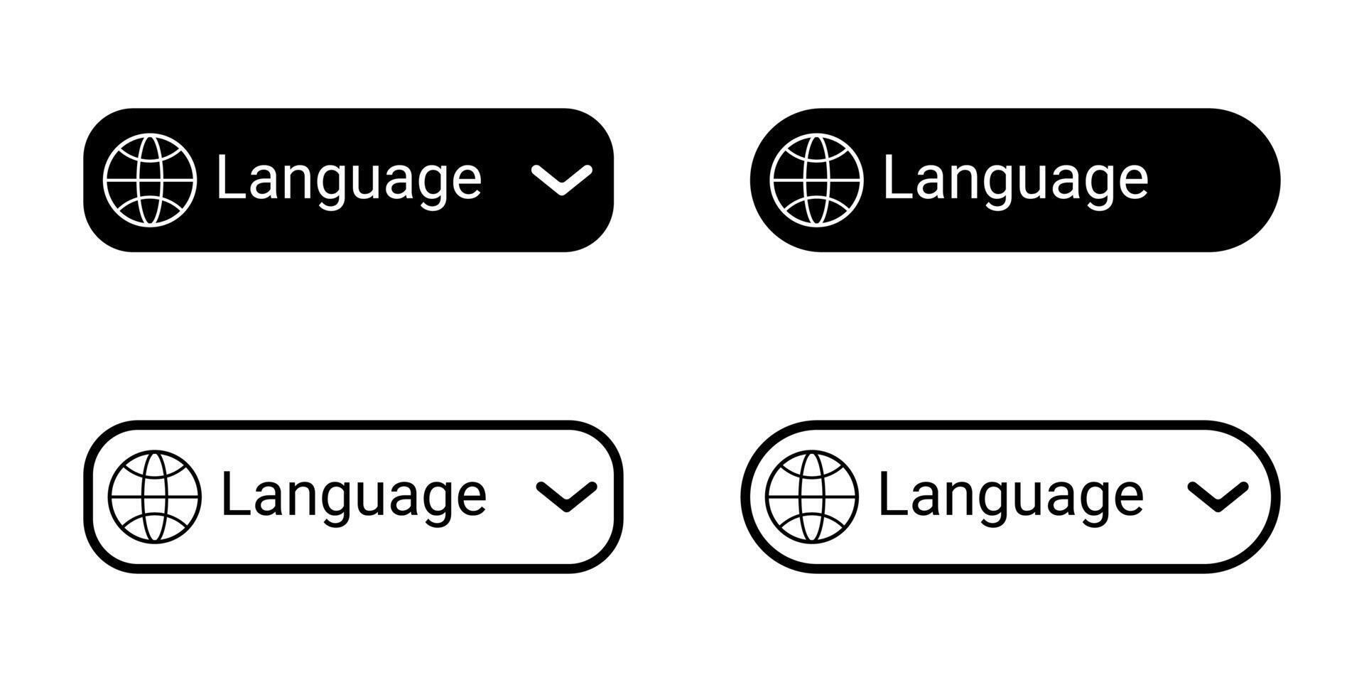 Language Selector Button UI Dropdown Interface Set 79641064 Vector Art ...