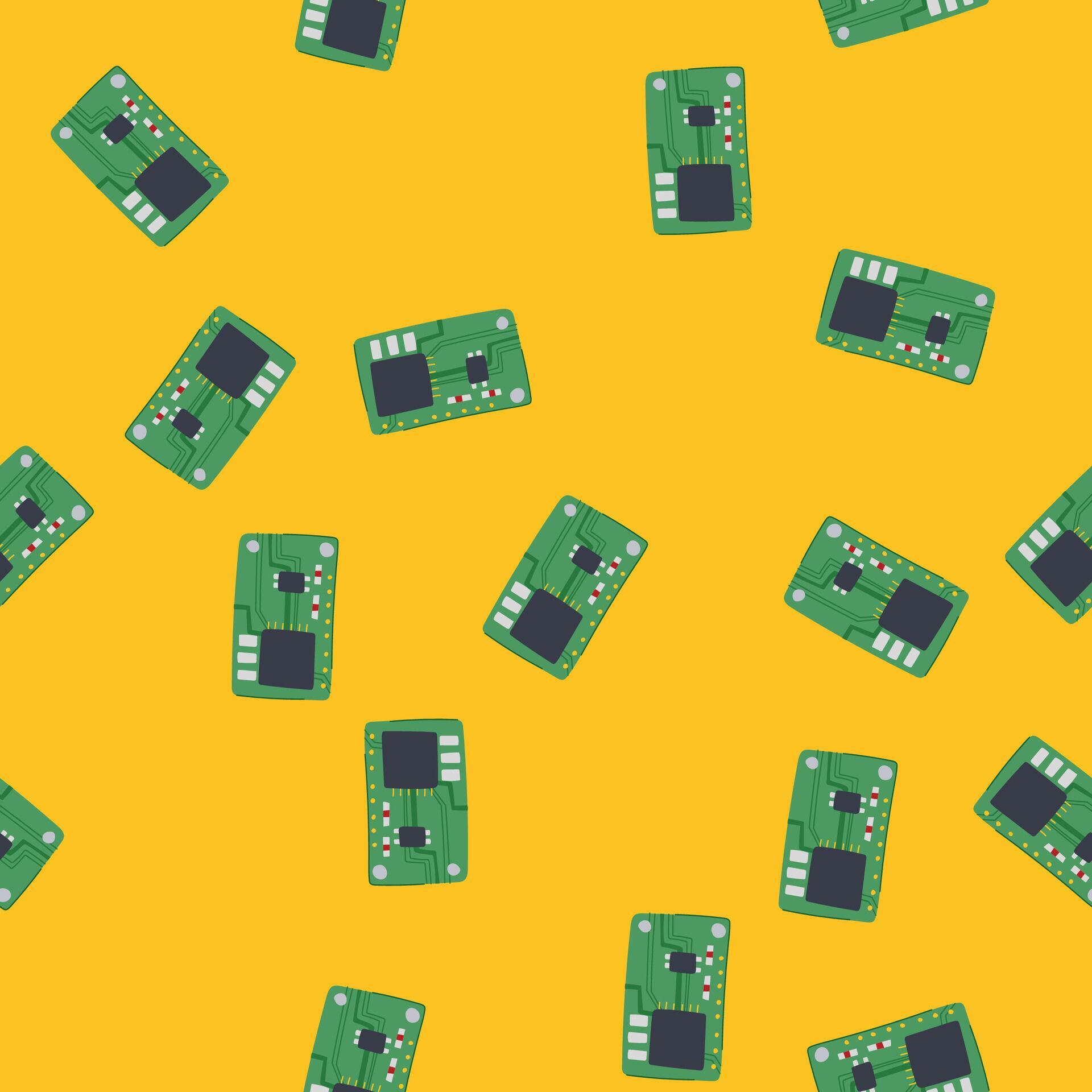 seamless pattern circuit microcontroller cartoon 80224299 Vector Art at ...