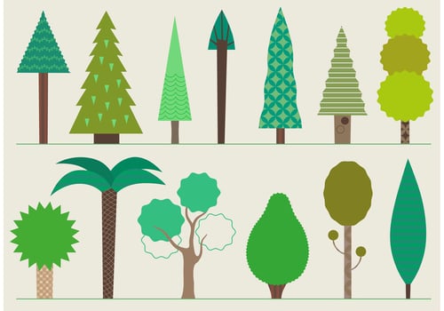 Set of Cut Out Tree Vectors - Download Free Vector Art, Stock Graphics ...