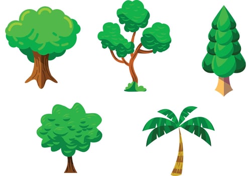 Set of Cut Out Tree Vectors - Download Free Vector Art, Stock Graphics ...