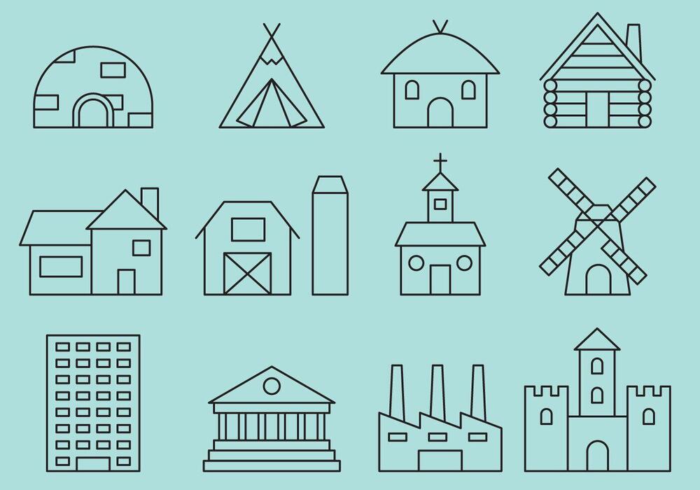 Building Outline Vector Art Icons And Graphics For Free Download