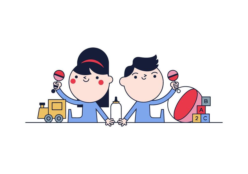 Twin Babies Vector Art, Icons, and Graphics for Free Download