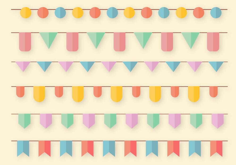 Bunting Border Vector Art, Icons, and Graphics for Free Download