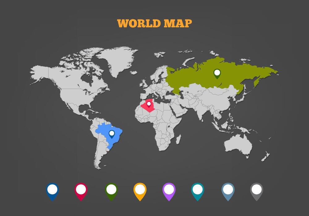 Flat World Map Vector Art, Icons, and Graphics for Free Download