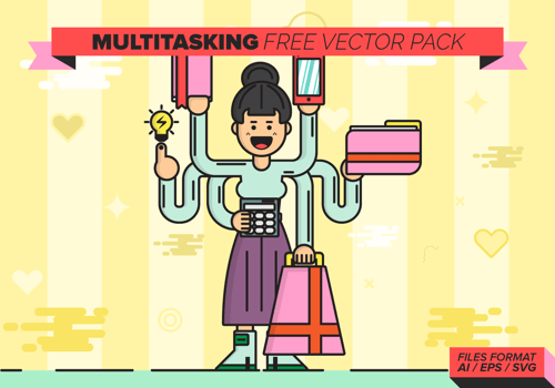Multitasking Office Worker Vector Flat Illustration - Download Free ...