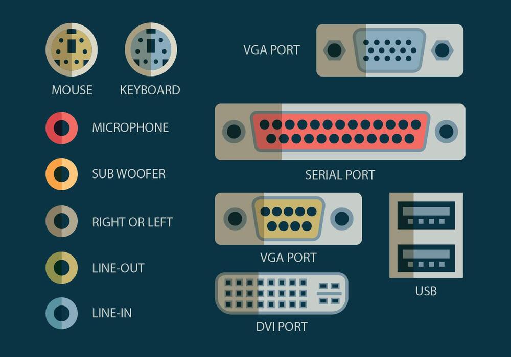 Computer Ports Vector Art, Icons, and Graphics for Free Download