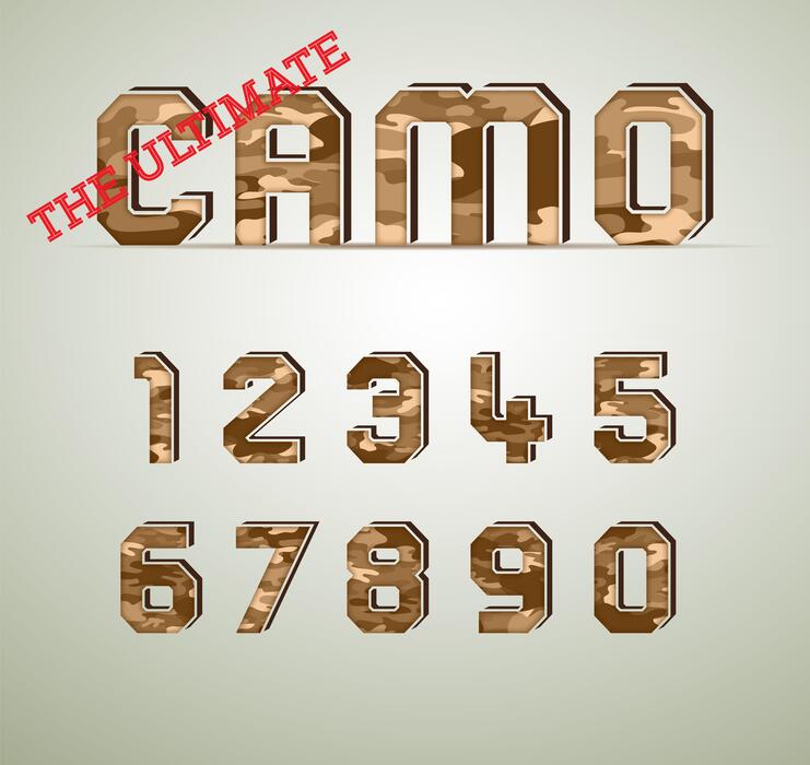 Camouflage Font Vector Art, Icons, and Graphics for Free Download