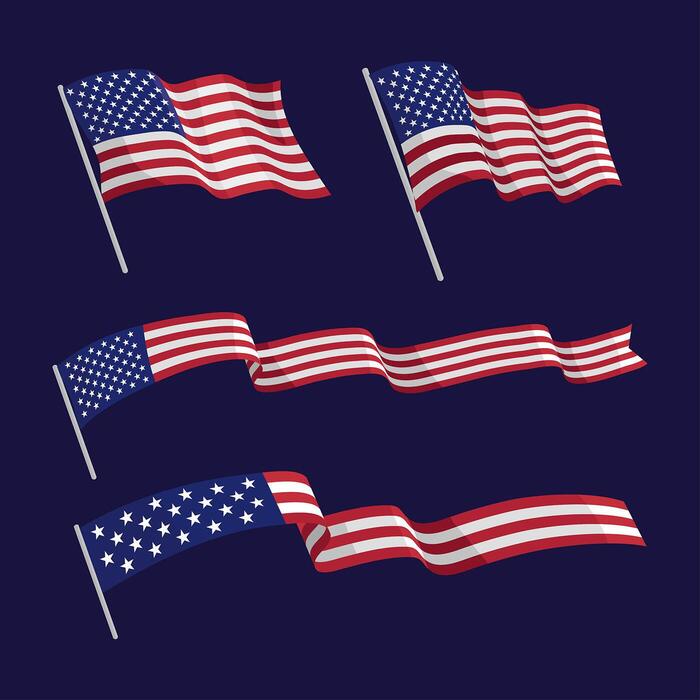 American Flag Waving Vector Art, Icons, and Graphics for Free Download
