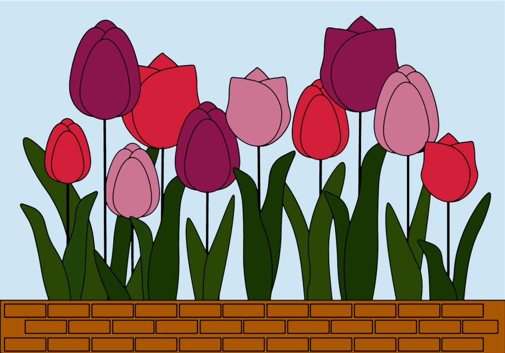 Tulip Garden Vector Art, Icons, and Graphics for Free Download