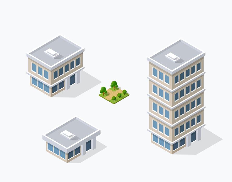 Isometric Building Vector Art, Icons, and Graphics for Free Download