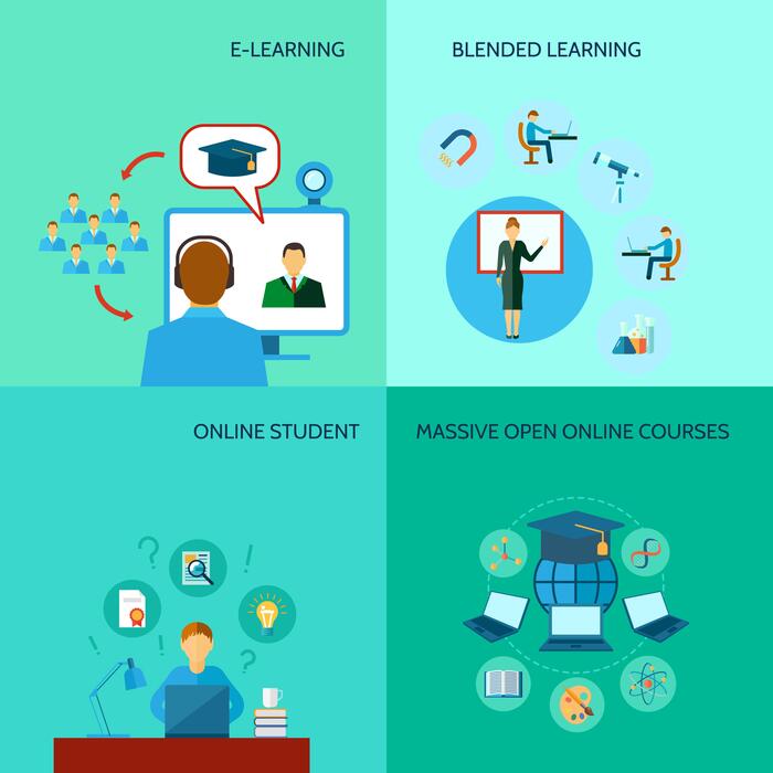 Blended Learning Vector Art, Icons, and Graphics for Free Download