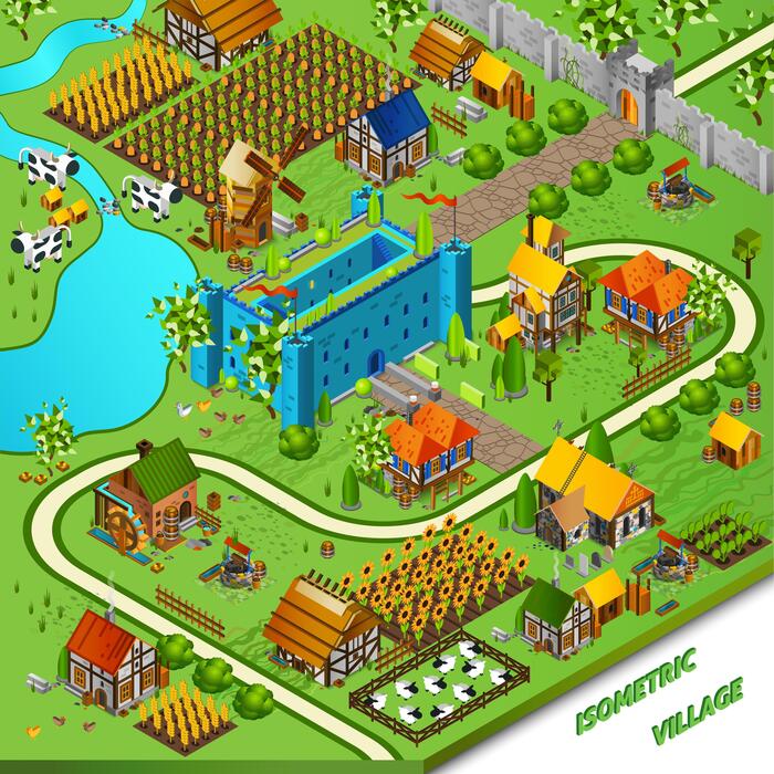 2d Village Vector Art, Icons, and Graphics for Free Download