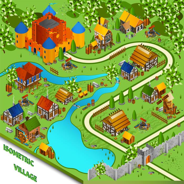 2d Village Vector Art, Icons, and Graphics for Free Download