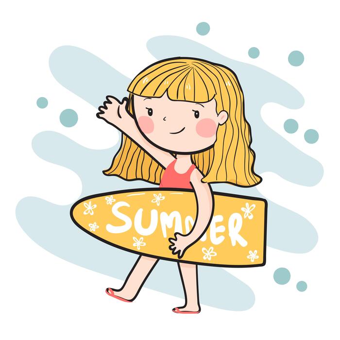 Surfer Girl Vector Art, Icons, and Graphics for Free Download