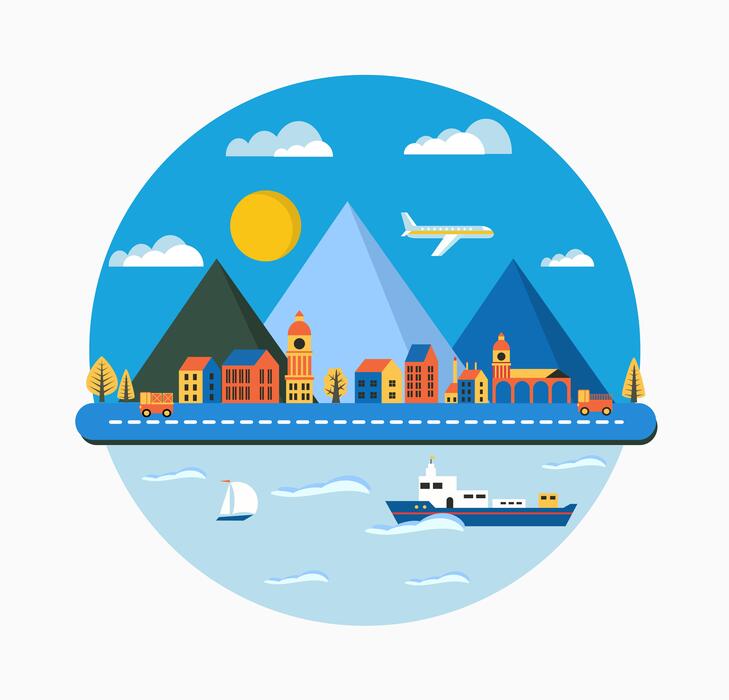 Sky Landscape Vector Art, Icons, and Graphics for Free Download