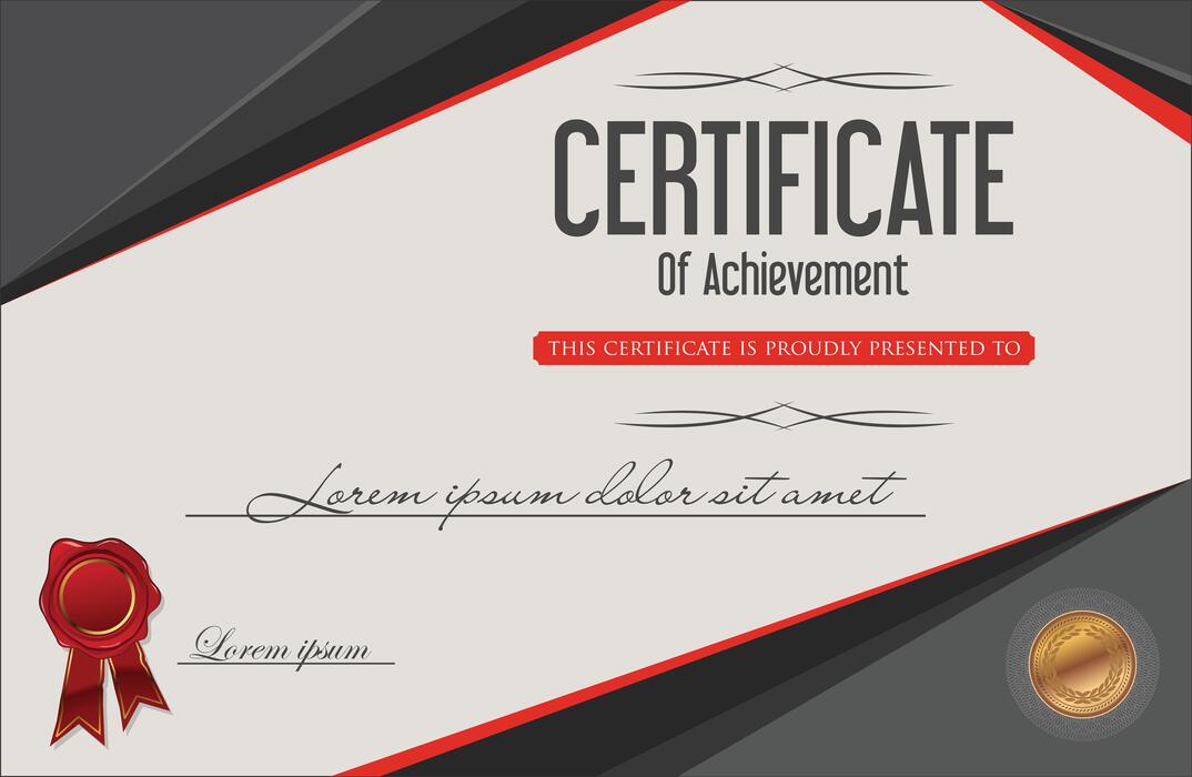 Certificate Of Achievement Vector Art, Icons, and Graphics for Free ...