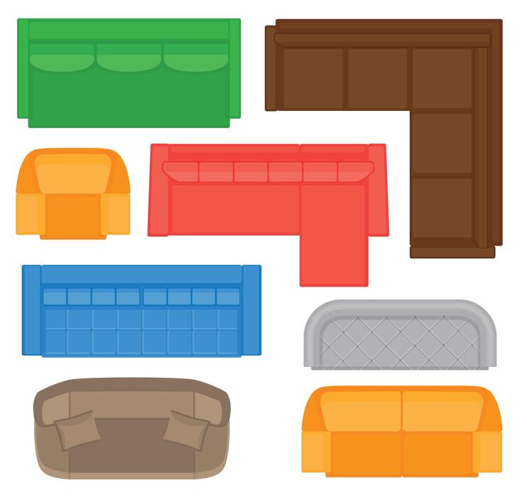Sofa Top View Vector Art, Icons, and Graphics for Free Download