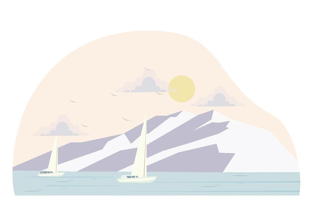 Ocean Coast Mountain Vector Art, Icons, and Graphics for Free Download