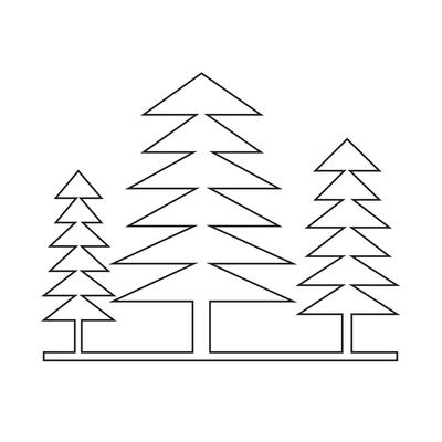 Pine Tree Line Drawing Vector Art, Icons, and Graphics for Free Download