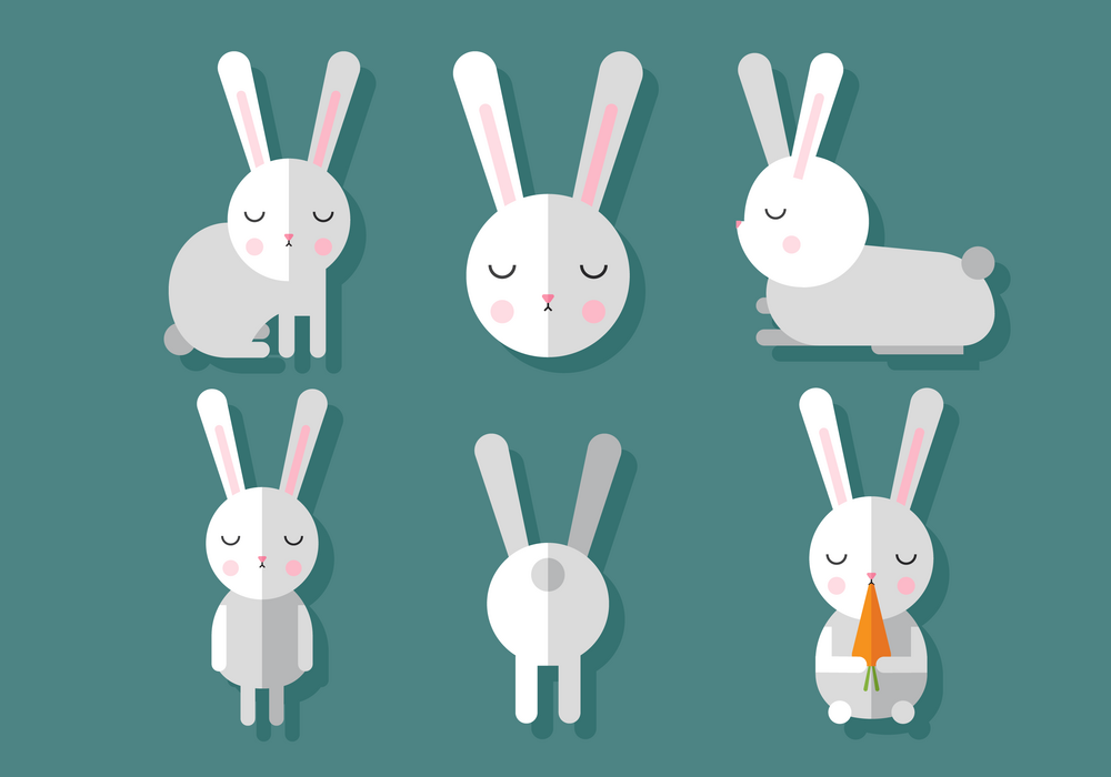 Rabbit Flat Vector Art, Icons, and Graphics for Free Download