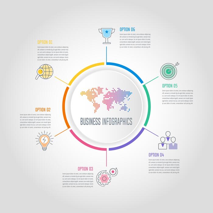 6 Part Infographic Vector Art, Icons, and Graphics for Free Download