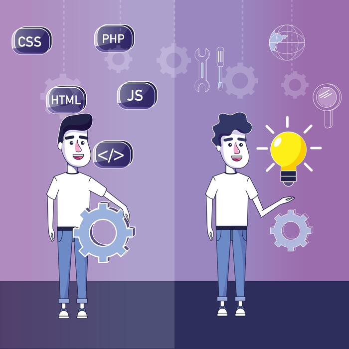 Programmer, coder flat vector illustration. Software engineer, Professional developer isolated ...