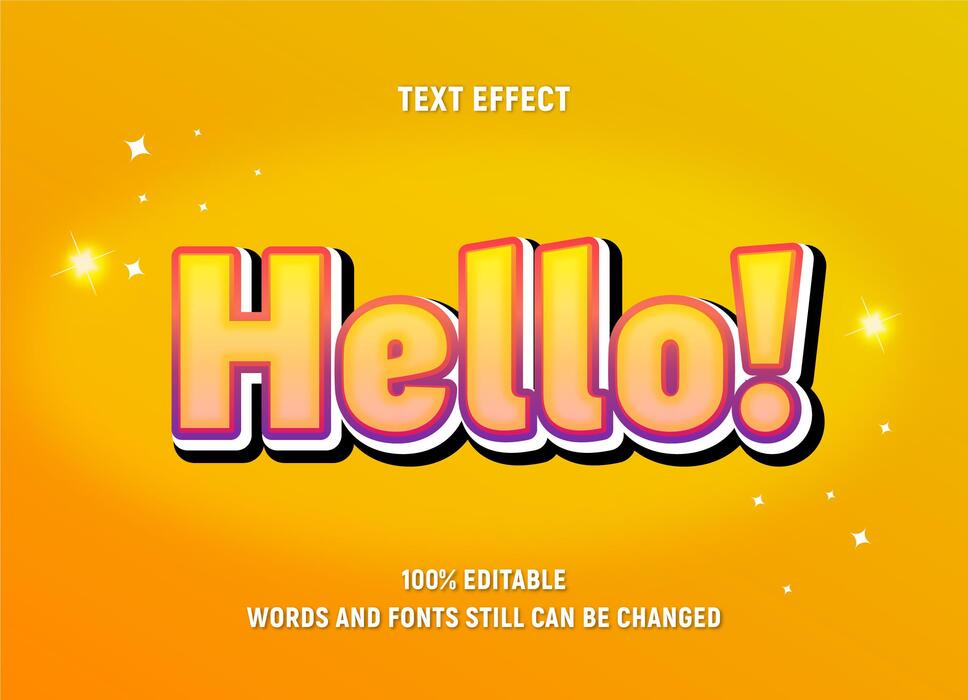 Yellow Text Effect Vector Art, Icons, and Graphics for Free Download