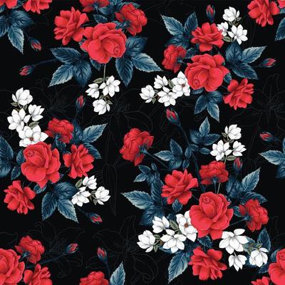 Rose Flower Pattern Vector Art, Icons, and Graphics for Free Download