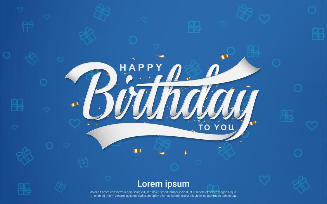 Happy Birthday Blue Background Vector Art, Icons, and Graphics for Free Download