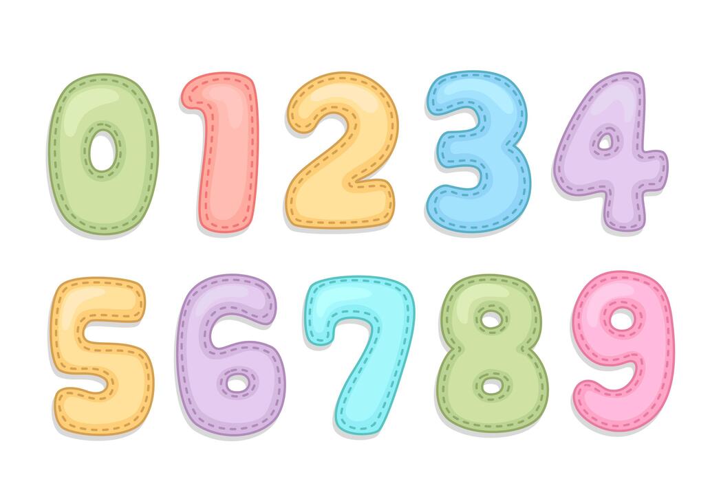 Fun, pastel color numbers - Download Free Vectors, Clipart Graphics ...