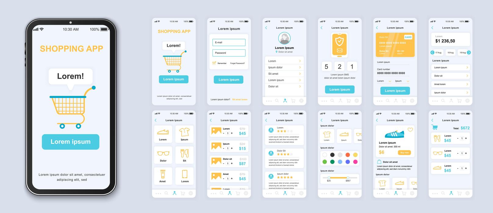 Shopping App Ui Vector Art Icons And Graphics For Free Download