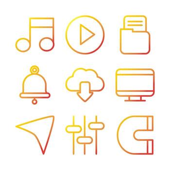 Interface, digital, and web technology icon set 1437773 Vector Art at ...