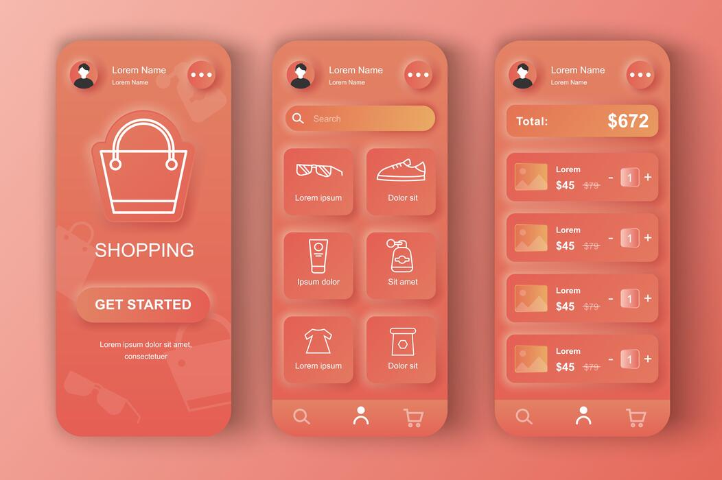 Shopping App Ui Vector Art Icons And Graphics For Free Download