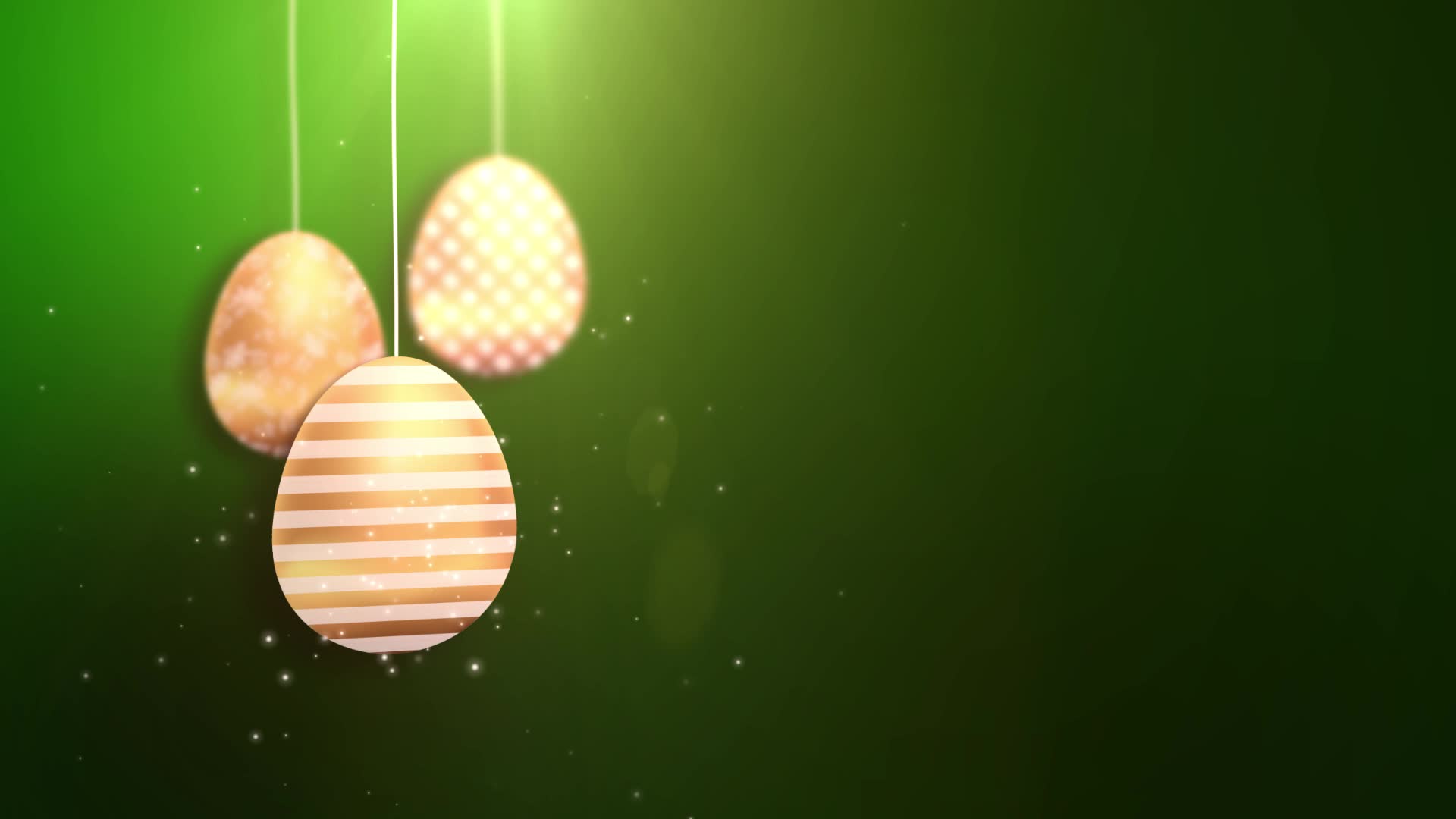 Happy Easter Golden Hanging Easter eggs animated with green background ...