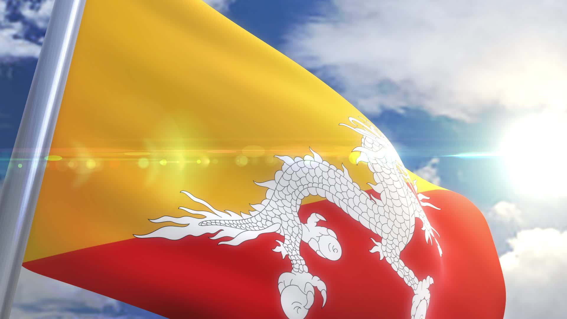 Waving flag of Bhutan Animation 1799542 Stock Video at Vecteezy