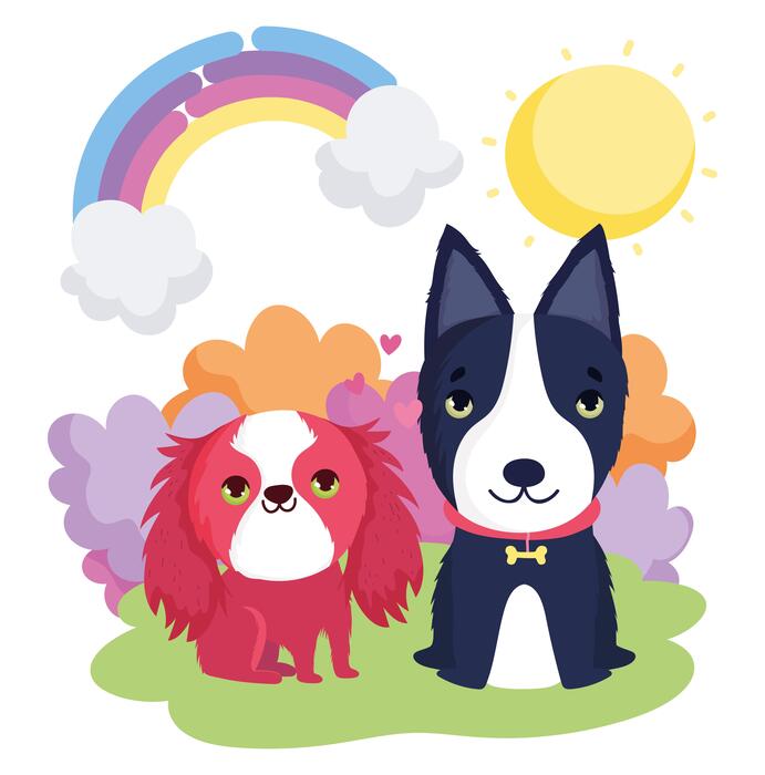 Rainbow Dog Vector Art, Icons, and Graphics for Free Download