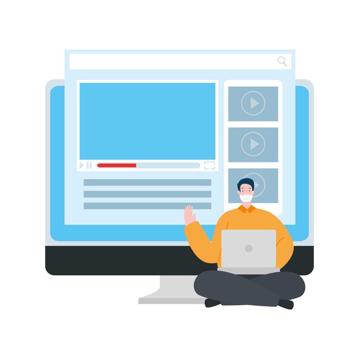 Man Using Computer Vector Art, Icons, and Graphics for Free Download