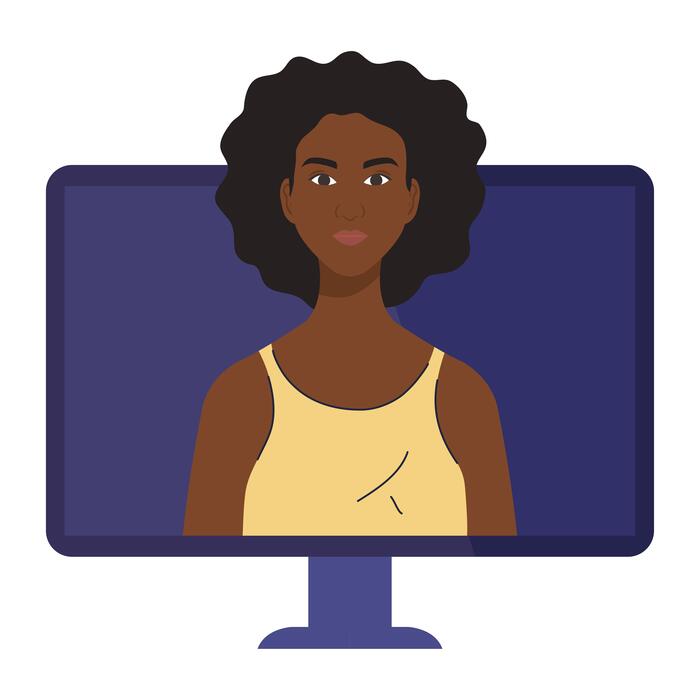 Black Woman Computer Vector Art, Icons, and Graphics for Free Download