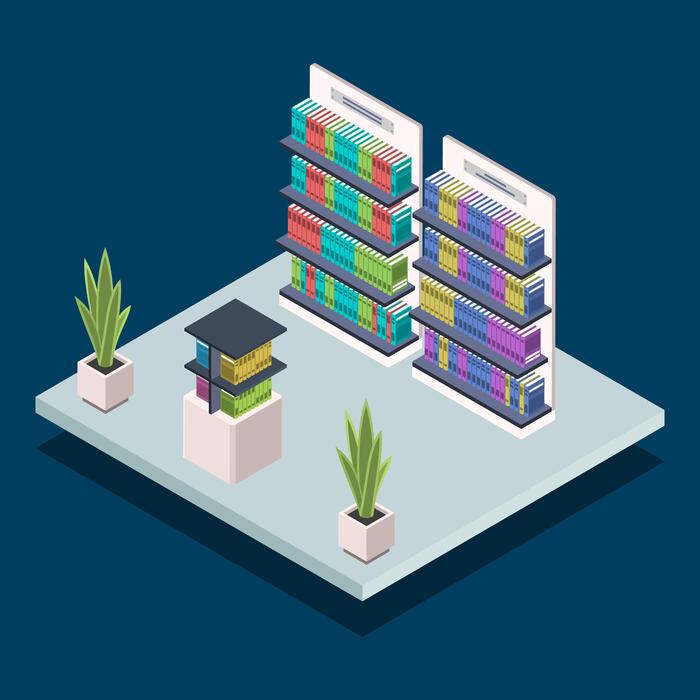 Isometric Library Vector Art, Icons, and Graphics for Free Download