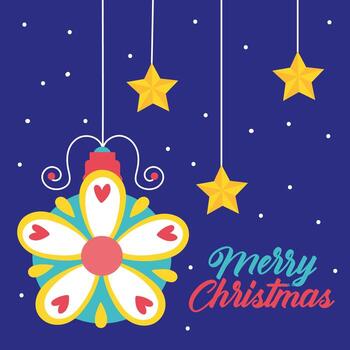 happy merry christmas silver star hanging icon 2500687 Vector Art at ...