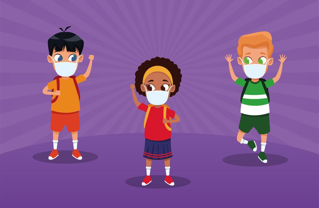 Kids Wearing Face Mask Vector Art, Icons, and Graphics for Free Download