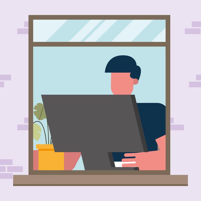 Man Working On Pc Vector Art, Icons, and Graphics for Free Download
