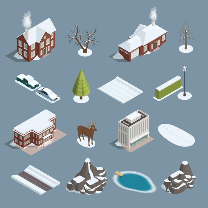 Isometric Winter Vector Art, Icons, and Graphics for Free Download
