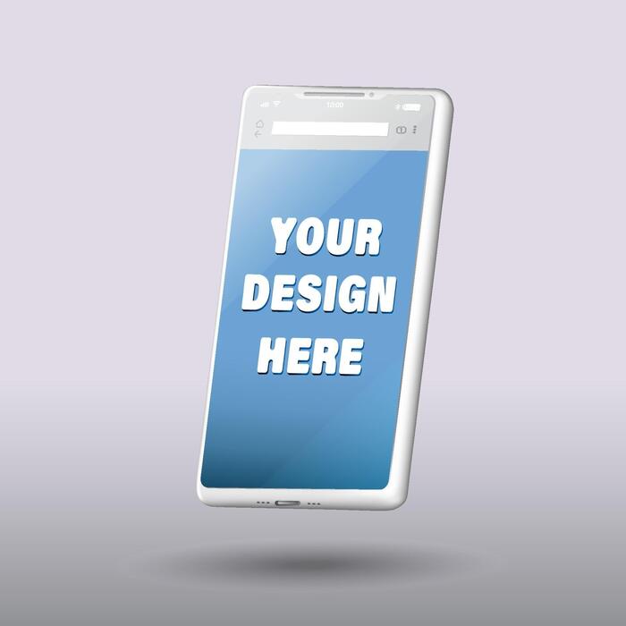 Smartphone blank screen, phone mockup. Infographic template with user ...