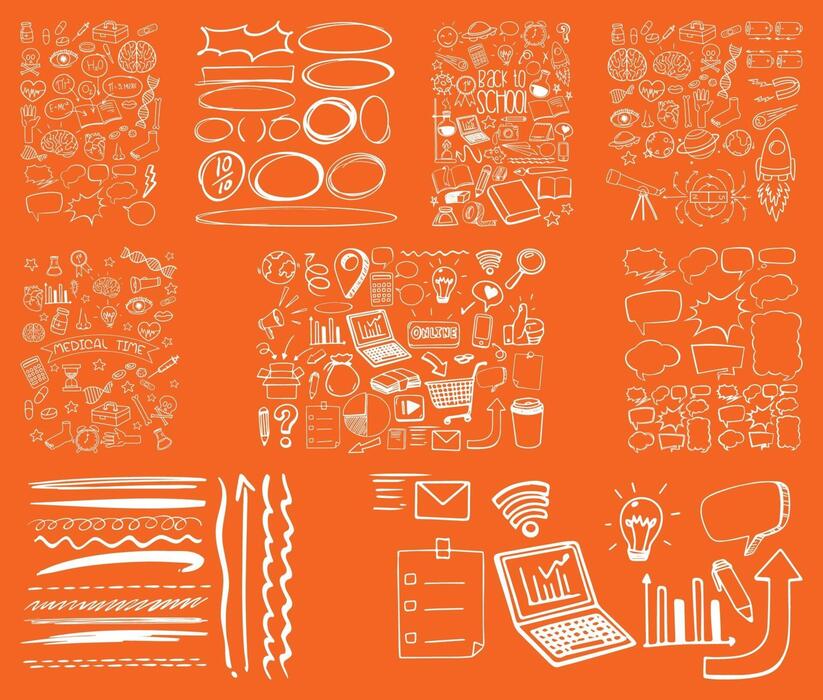 Orange Doodle Vector Art, Icons, and Graphics for Free Download