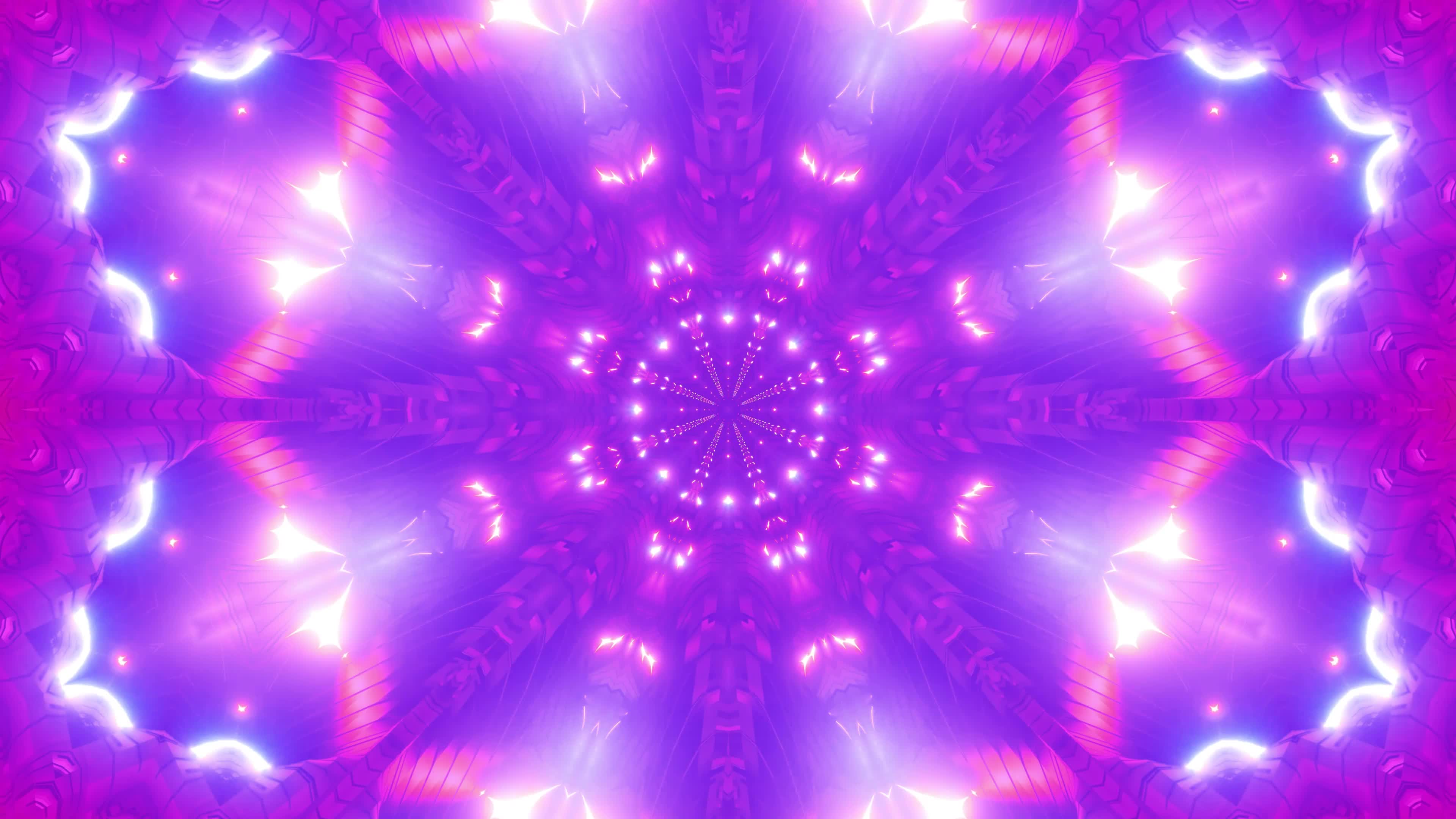 Blinking neon lights tunnel kaleidoscope 3d illustration vj loop ... Blinking neon lights tunnel kaleidoscope 3d illustration vj loop ...