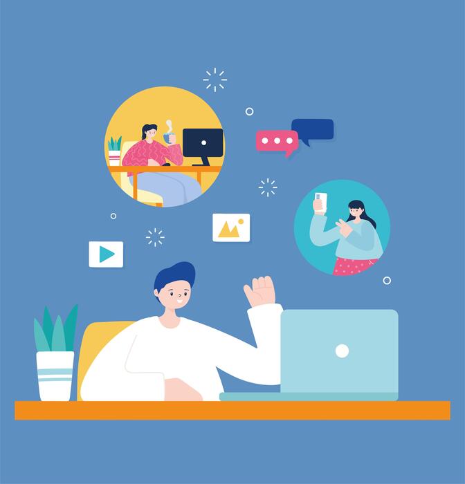 Man Using Computer Vector Art, Icons, and Graphics for Free Download